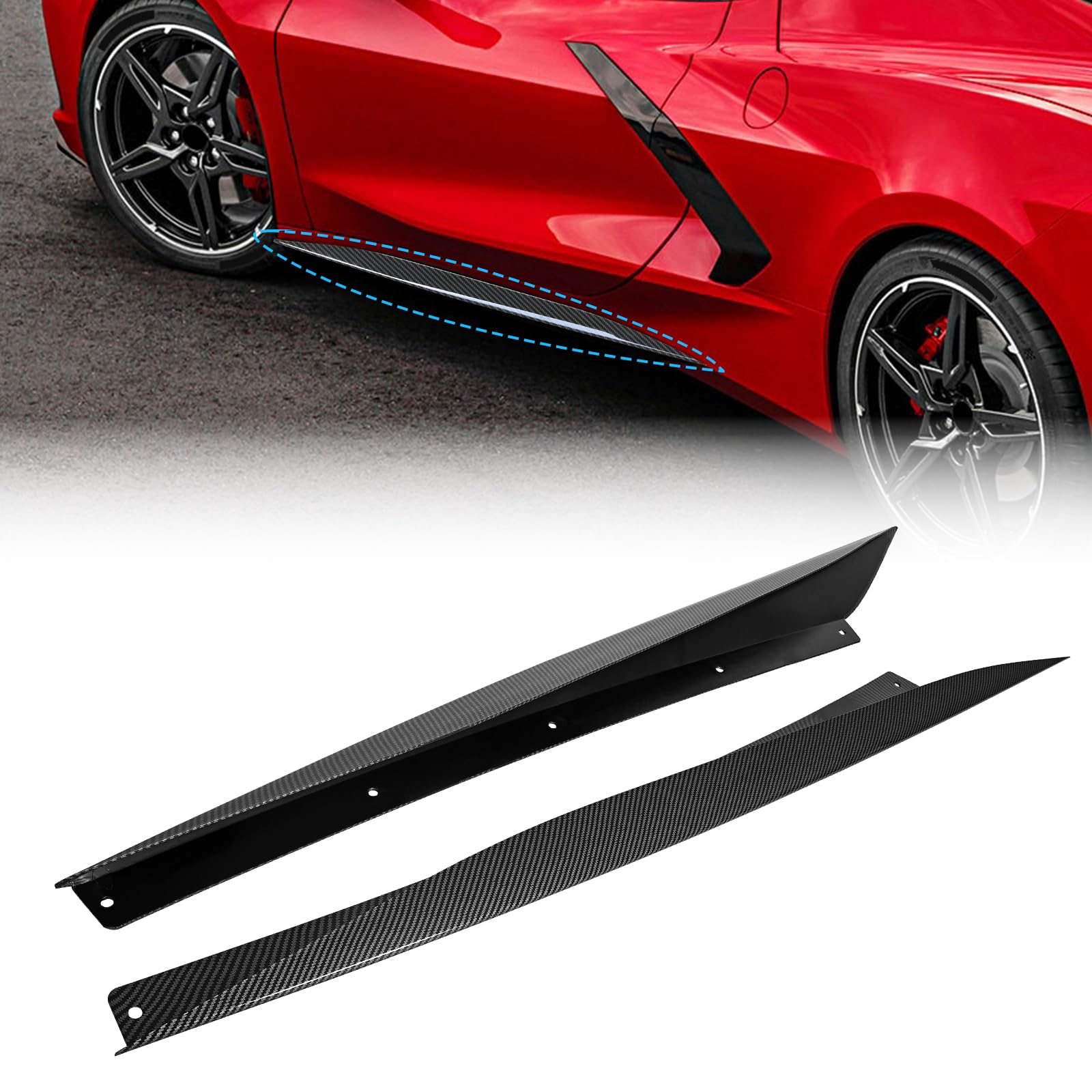 Bracingo Side Skirt fit for Chevy Chevrolet Corvette C8 Z51 2020 2021 ...
