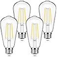 4-Pack Vintage E26 LED Edison Bulbs 100W Equivalent 1400LM High Brightness 8W ST58 LED Filament ...