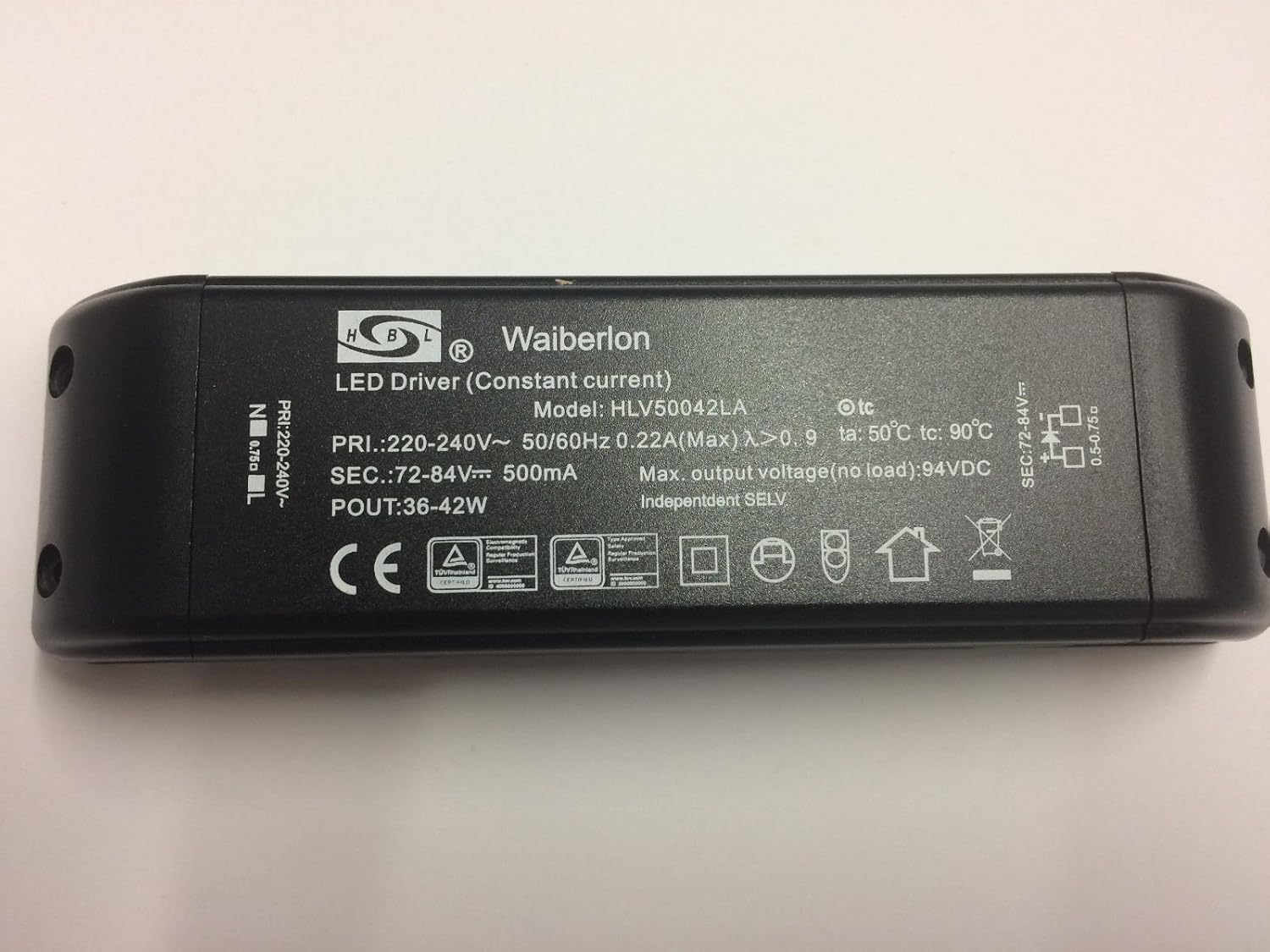 Waiberlon HBL Constant Current LED Driver HLV50 042LA 36 - 42 V 500 mA ...