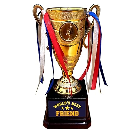 YaYa cafe Worlds Best Friend Award Alloy Champion Trophy for Friends ...