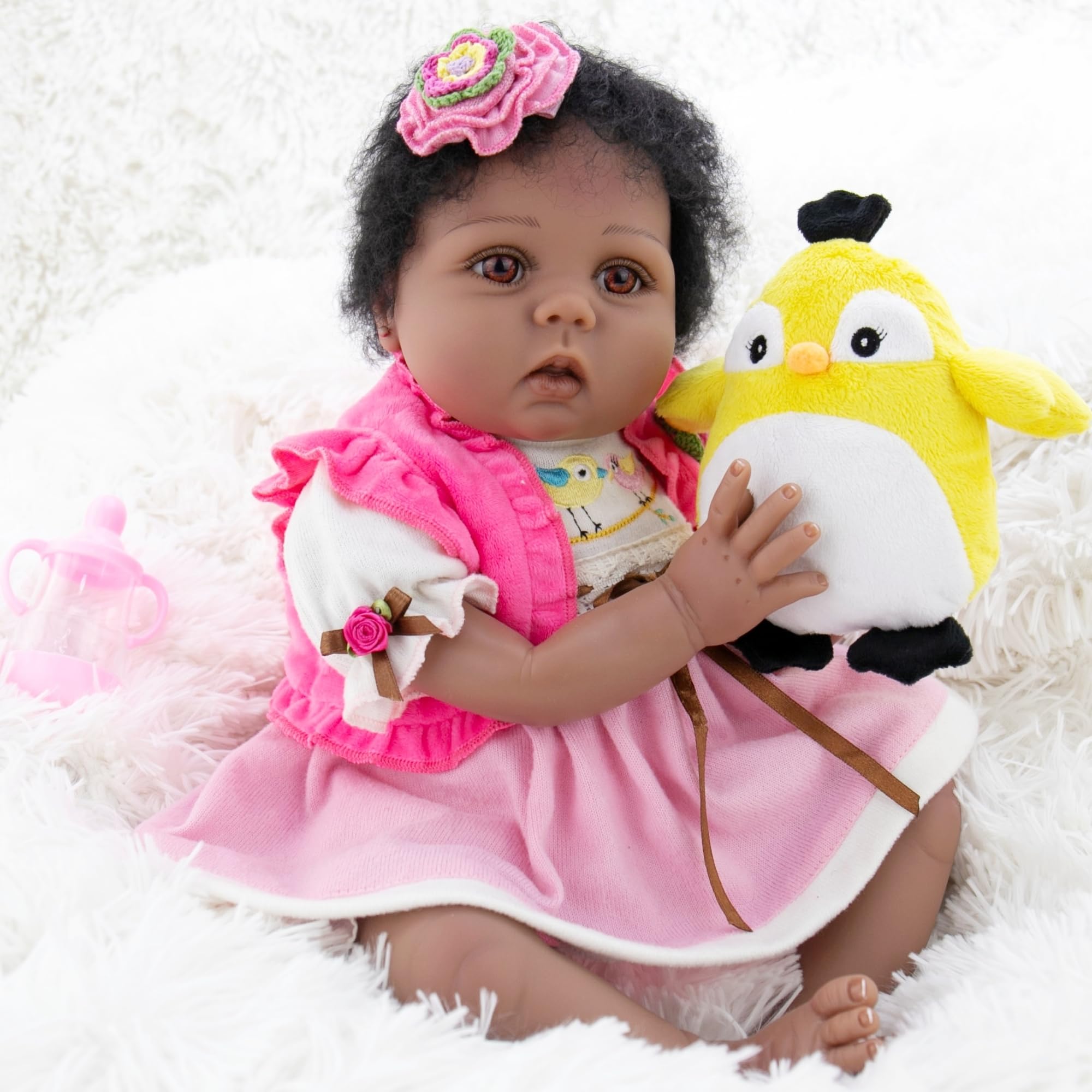 Aori 2.0 Reborn Baby Dolls Black -22 inch African American Lifelike ...