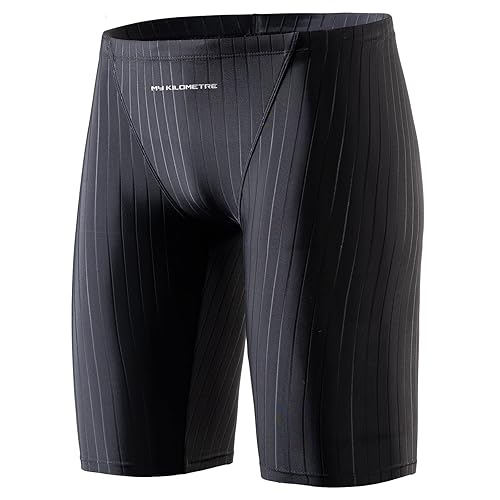 MY KILOMETRE Men's Swimsuit Jammer Solid Swim Jammers Endurance Long ...