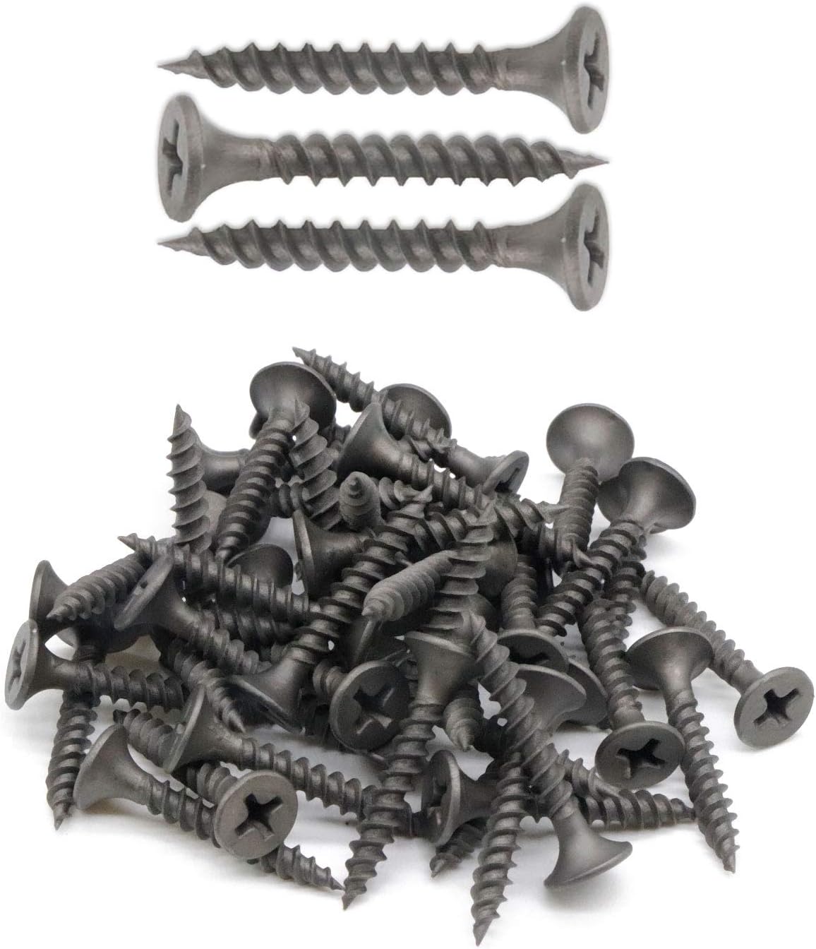 Carbon Steel 1022A Black Phosphate IMScrews 200pcs #6x1-3/8 Flat Head ...
