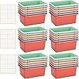 Amazon.com - Outus 36 Pcs Macaron Color Plastic Cubby Bins Bulk with ...