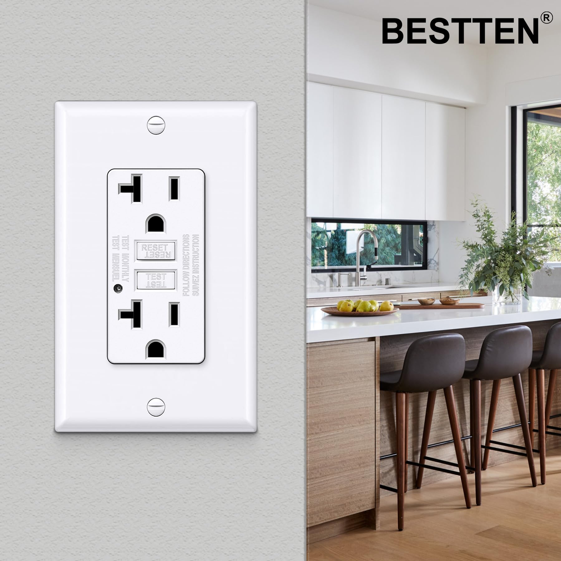 Mua 10 Pack 20 Amp GFCI Outlet, GFI Outlet with LED Indicator, Ground ...