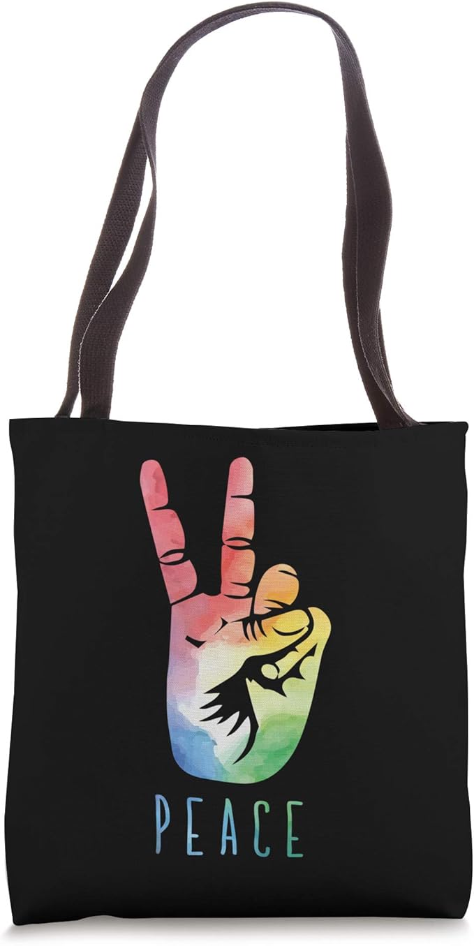 Amazon.com: Peace Sign Gifts Hippie Gift Ideas Peace Sign Gift Tote Bag ...