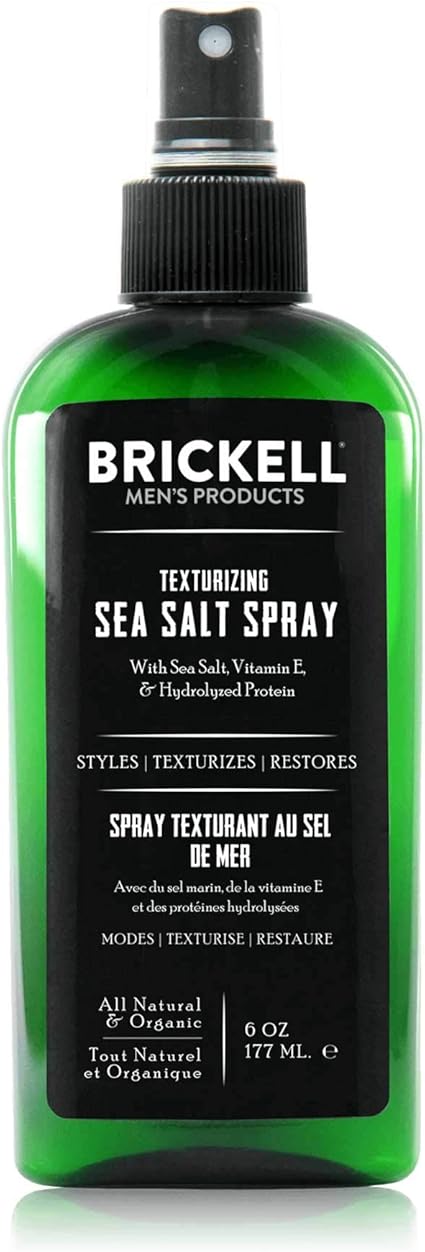 Brickell Men's Texturizing Sea Salt Spray for Men, Natural & Organic ...
