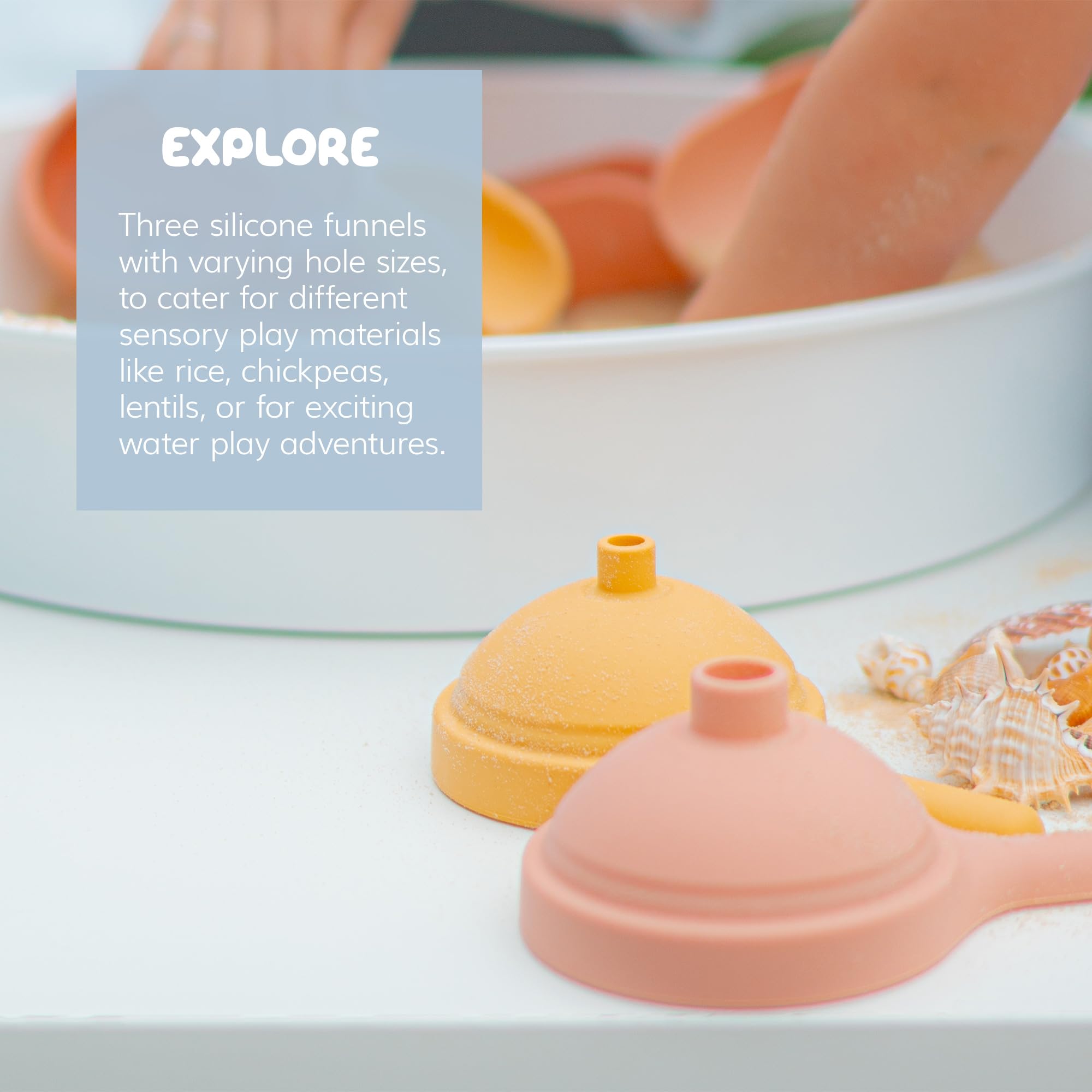 Mua Inspire My Play 3 x Coral Silicone Collapsible Funnels for Kids ...