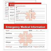 Amazon.com: Red Medical Condition and Emergency Contact ID Wallet Card ...