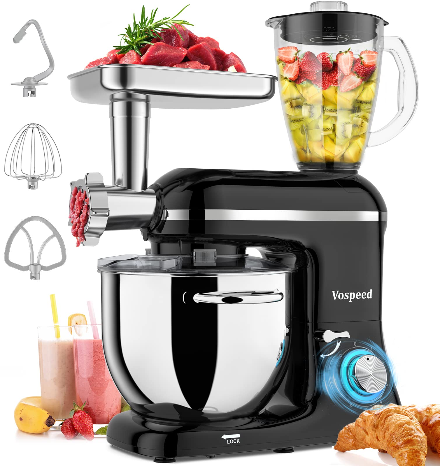 Vospeed 9 IN 1 Stand Mixer, 850W Tilt-Head Multifunctional Electric ...