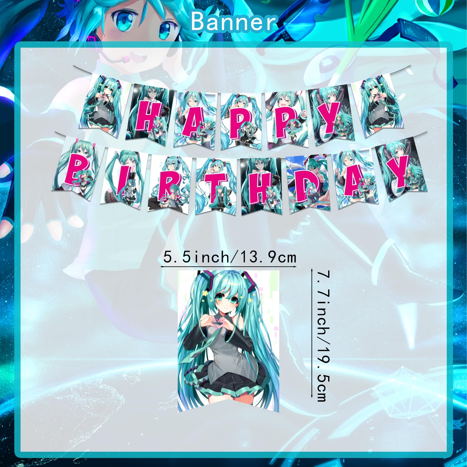 Mua Cenialaraor Hatsune Miku Birthday Party Decorations Vocaloid ...