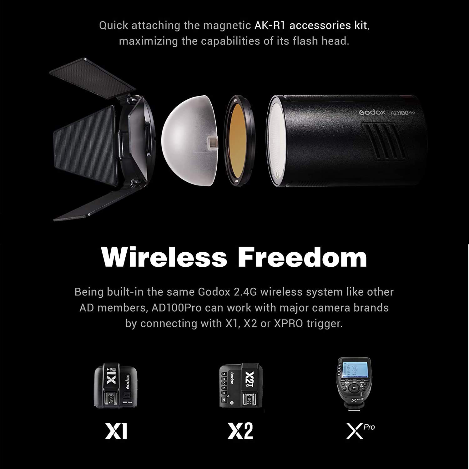 Mua AD100Pro 100Ws TTL 2.4G 1/8000 HSS Outdoor Flash Light, 2600mAh ...
