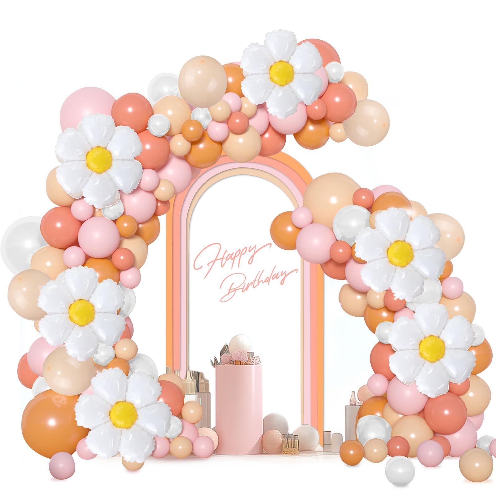 LeeQinersw Daisy Balloon Arch - 178pcs Daisy Balloon Garland Kit with ...