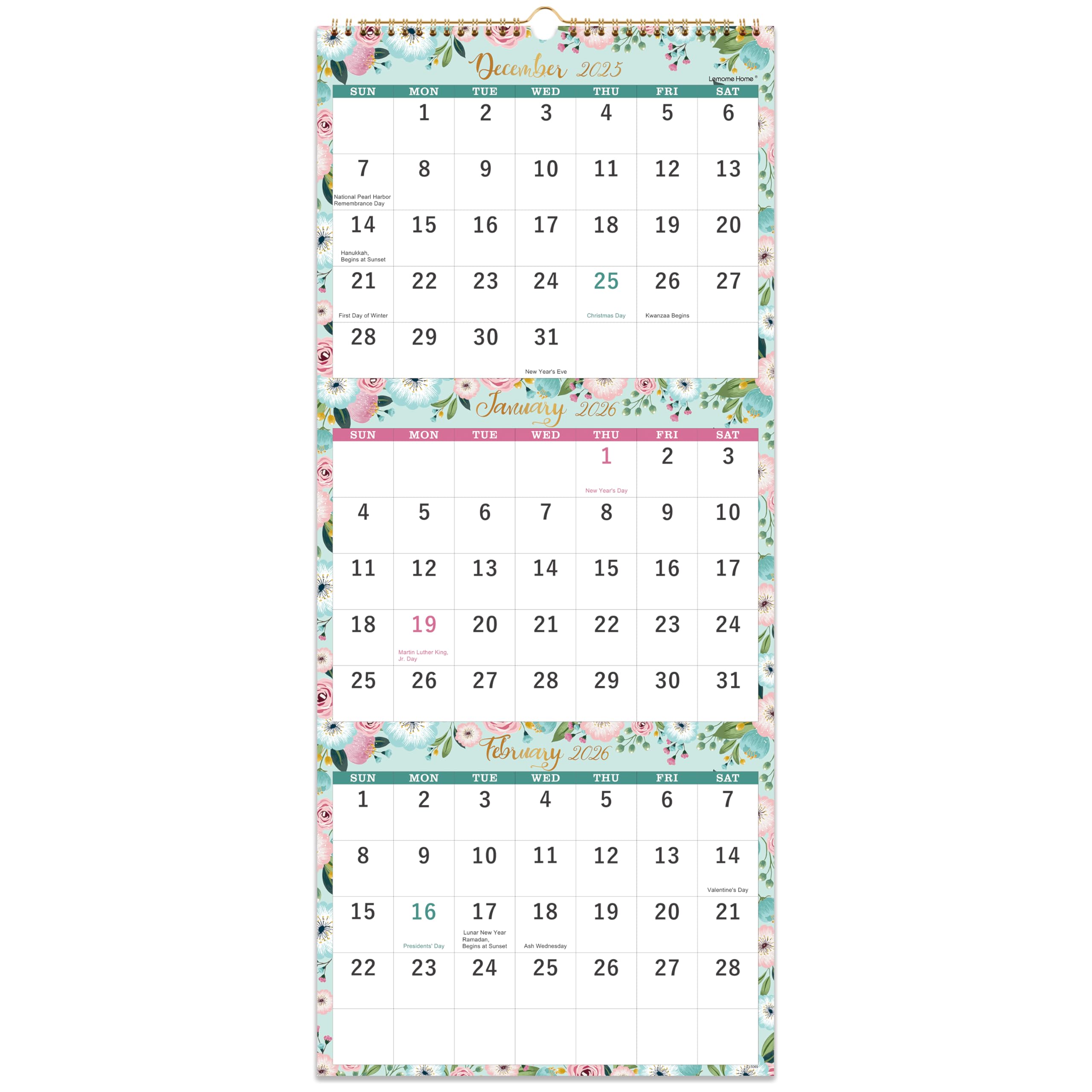Mua 2026 Calendar - 3 Month Wall Calendar 2026 Display (Folded in a ...