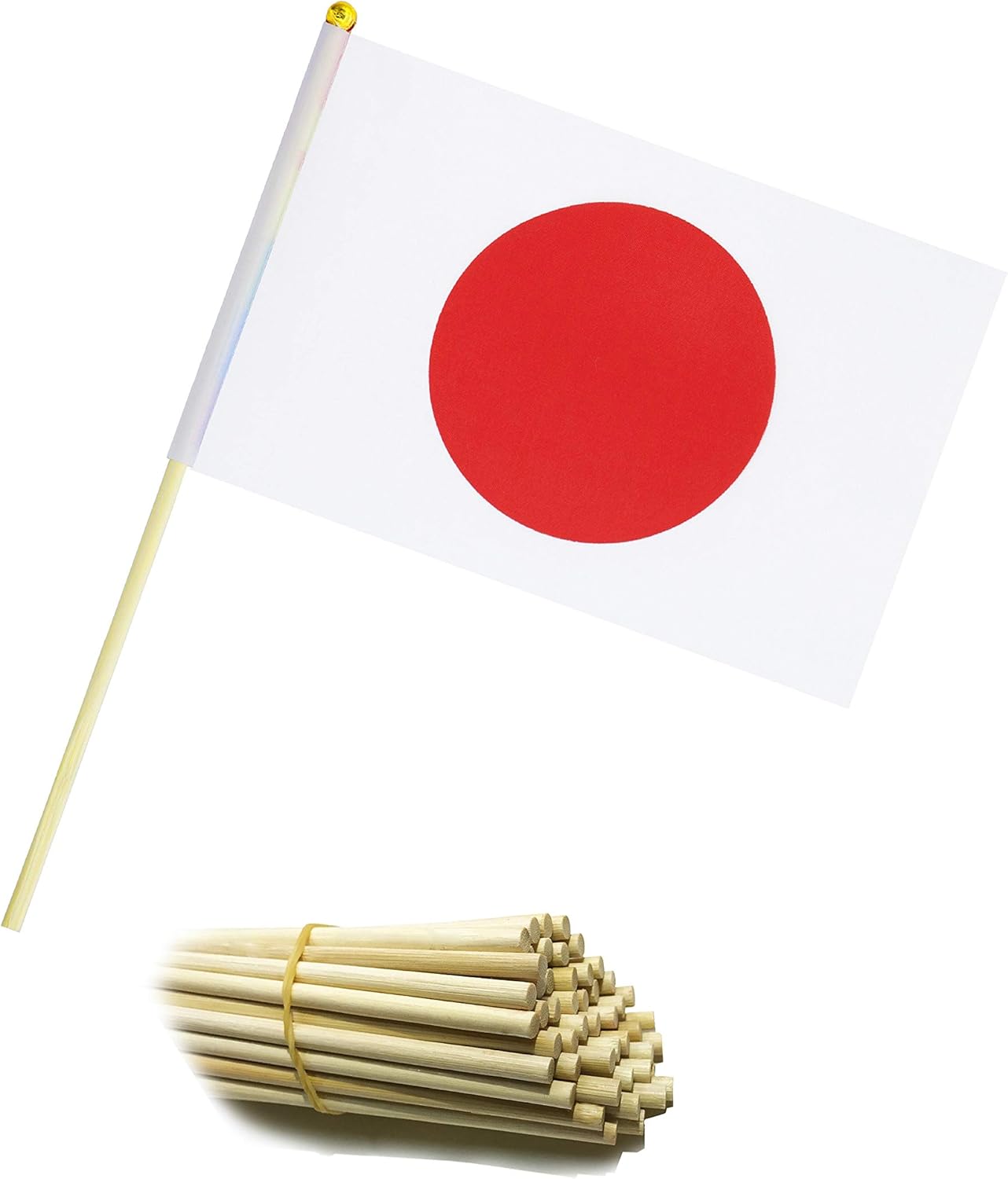 Amazon.com : Kind Girl Wood Hand Held Japan Flag Japannese Flag Stick ...