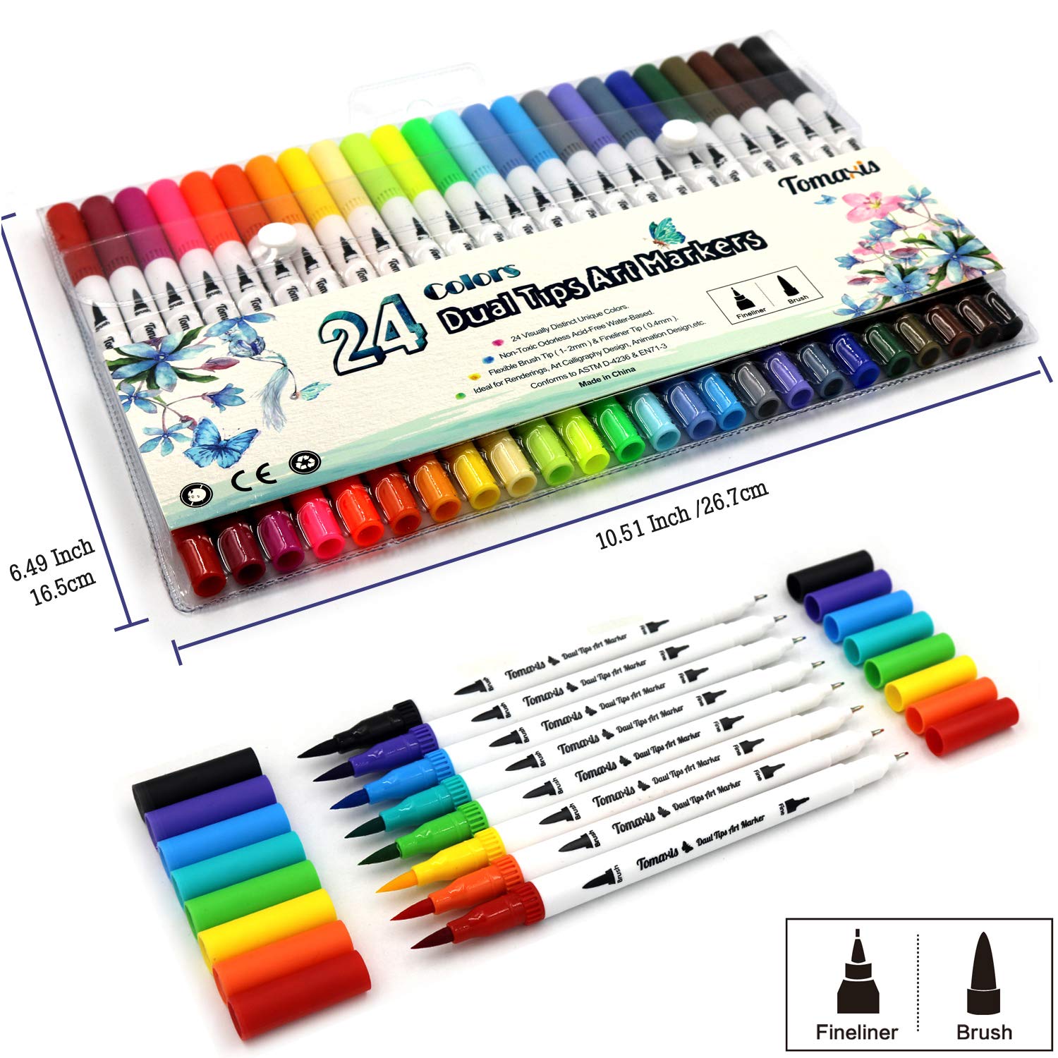 Mua Tomaxis Dual Tip Brush Pens Adult Colouring Pens Felt tips ...