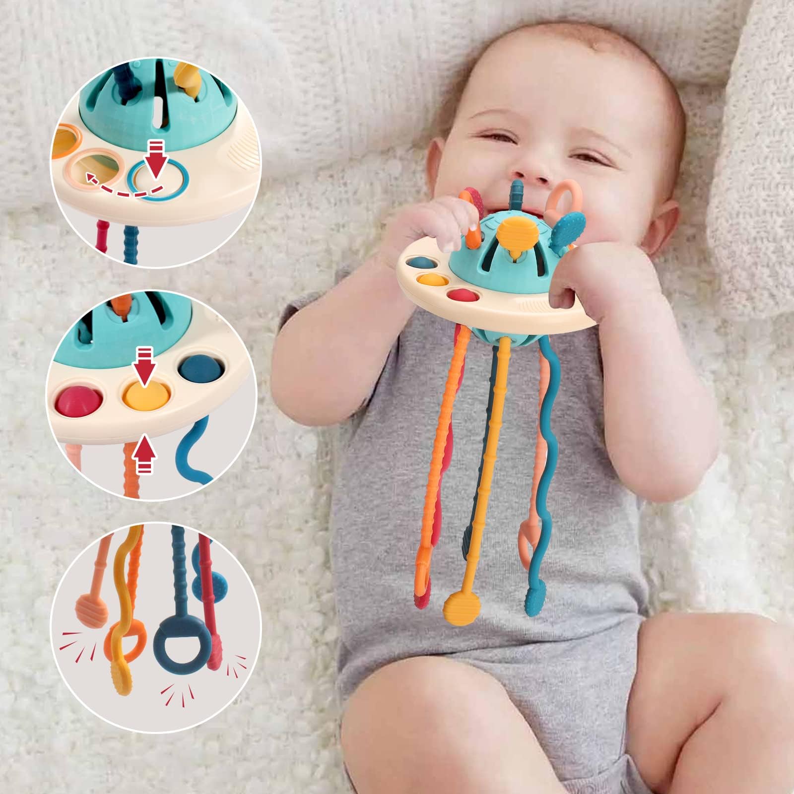 Pull String Activity Toy for Tactile Sensory Development with Simple ...