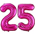 Amazon.com: Hot Pink 25 Balloon Numbers,40 Inch 25 or 52 Birthday ...