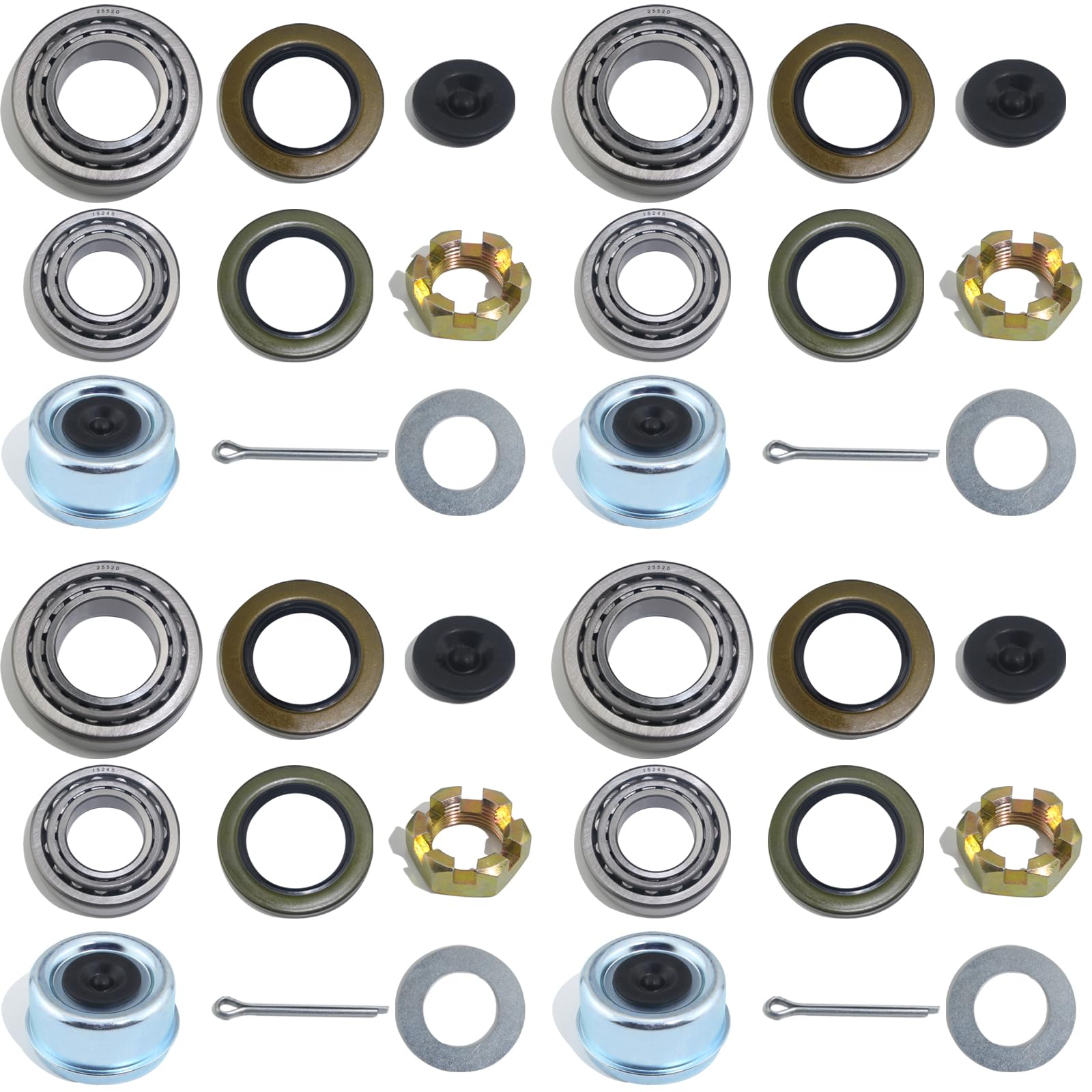 iBroPrat 4Sets 5200-6000 lb LB Boat Trailer Axle Bearing Kits, 25580 ...