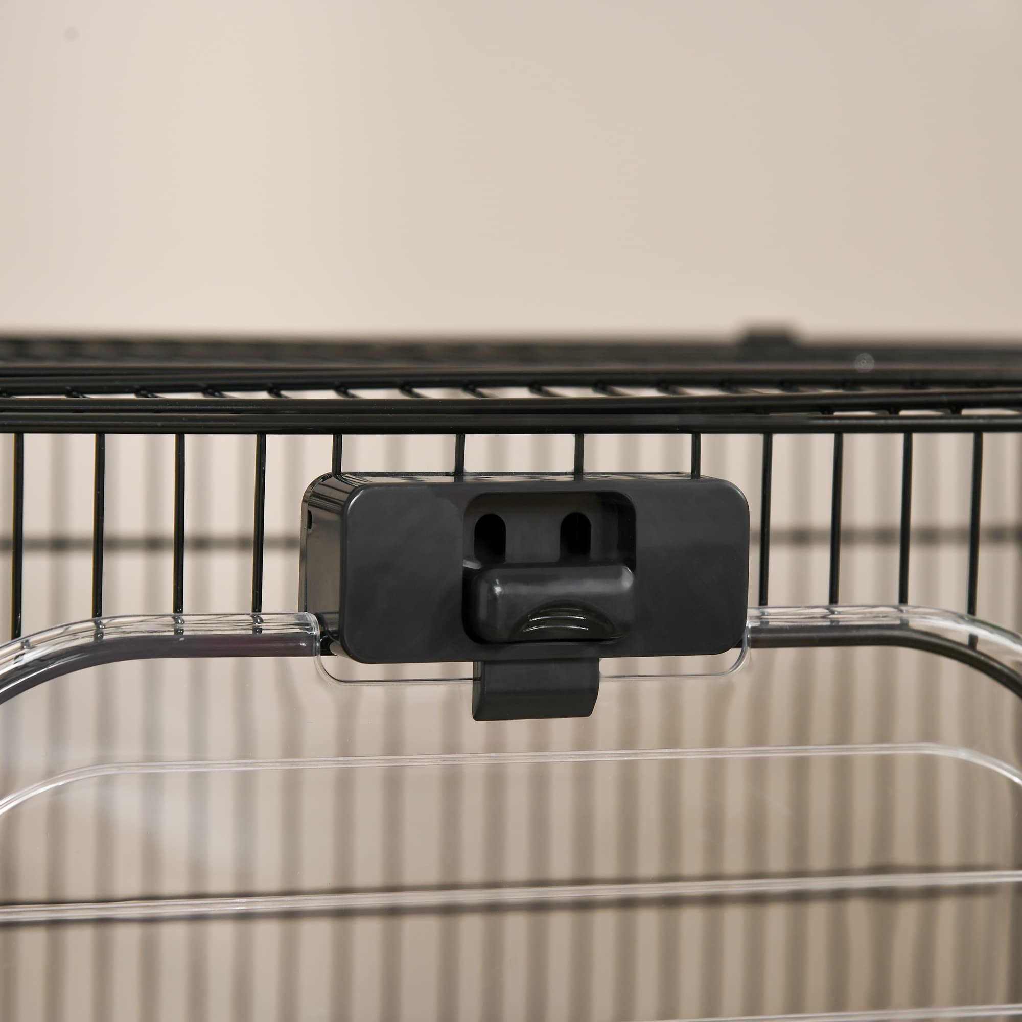 PawHut 26" Small Animal Cage with Wheels, 2-Level Portable Bunny Cage ...