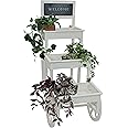 Amazon.com: Sunnydaze 3-Tiered Flower Cart Display Stand with Wheels ...