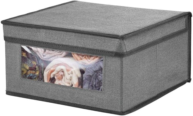 Amazon.de: mDesign stapelbare Stoffbox mit Deckel für Kleidung ...