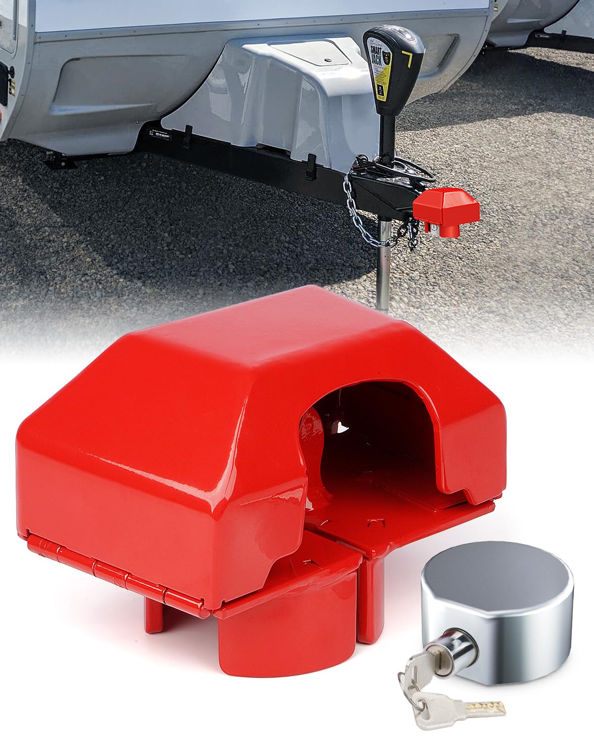 Aupar Ultimate Anti-Theft Trailer Hitch Lock, Heavy-Duty Steel Trailer ...
