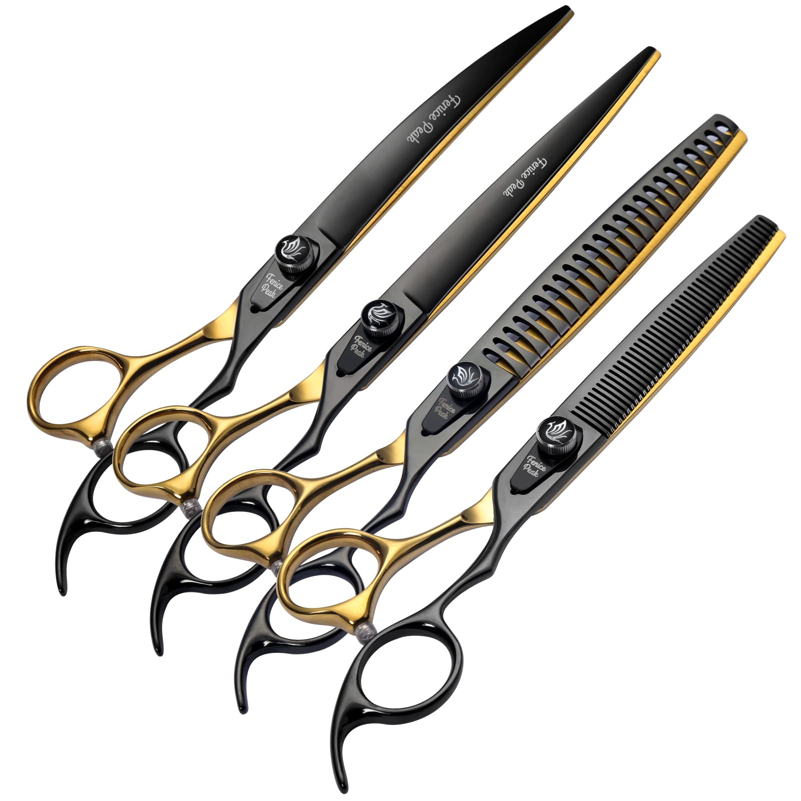 Mua Fenice Peak 7'' Black and Gold Two-color Dog Grooming Scissors Set ...