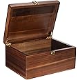 Amazon.com: MTJYQYF Large Wooden Storage Box - 11 IN Wood Keepsake Box ...