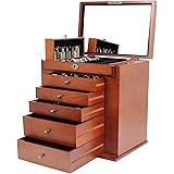 Amazon.com: Best Choice Products Handcrafted Wooden Jewelry Box ...