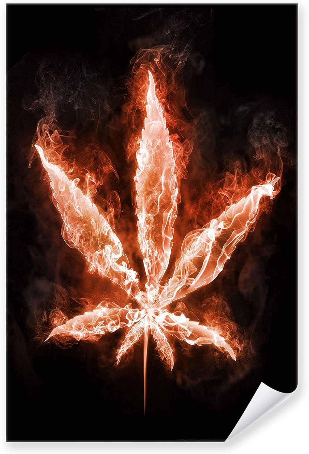 Postereck - 0454 - Hanfblatt, Flammen Hanf Kiffen Feuer Rauchen Cool ...