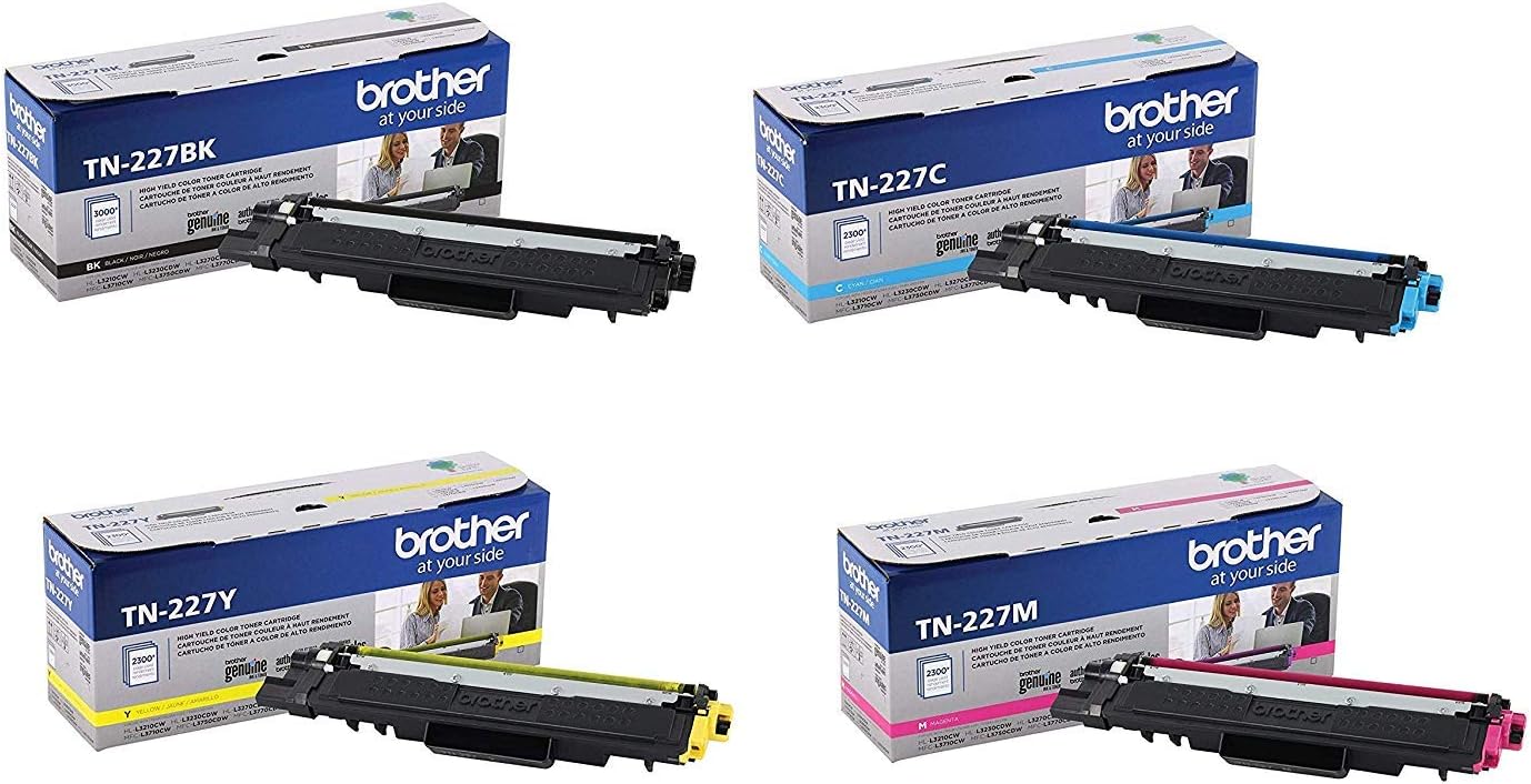 Brother Genuine TN227BK, TN227C, TN227M, TN227Y High Yield Black/Cyan ...