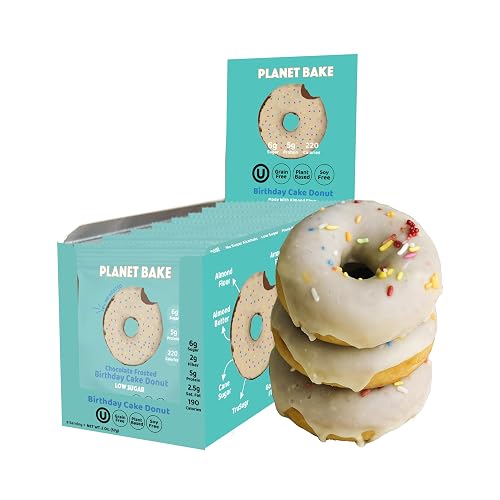 PLANET BAKE Birthday Cake Vegan Donut - Gluten Free, Low Sugar, Soy ...