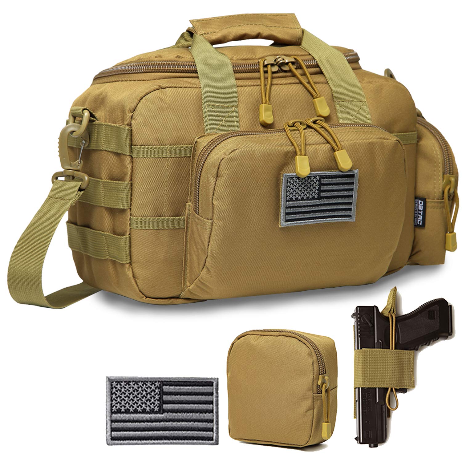 Dbtac Range Bag Small | Tactical 2x Pistol Shooting Range Duffle Bag ...