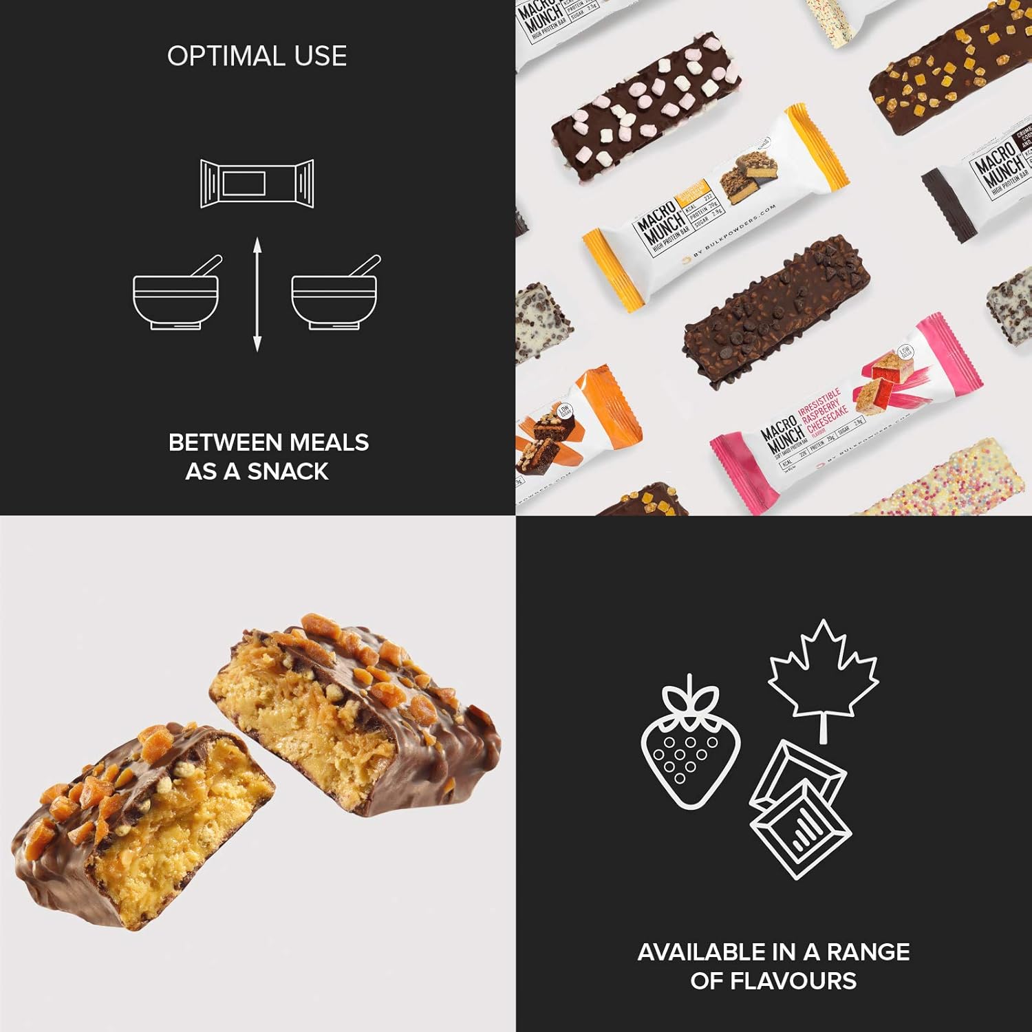 Bulk Macro Munch Protein Bar, Rocky Road, 62 g, Pack of 12, Packaging ...