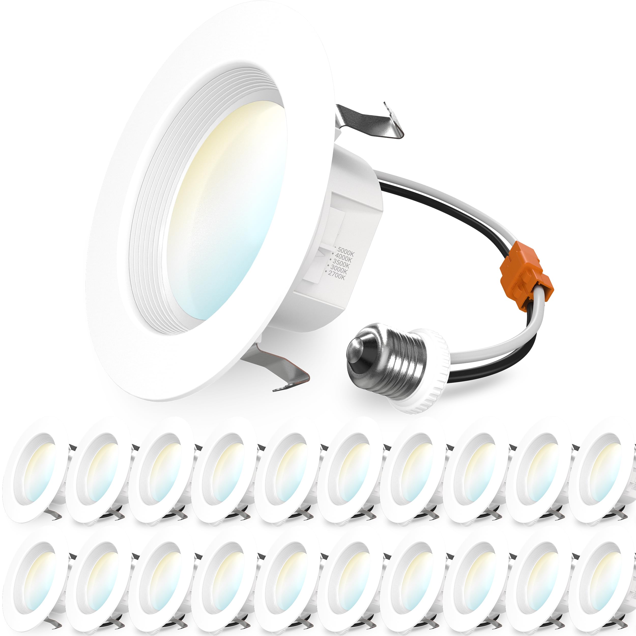 Sunco 20 Pack LED Recessed Lighting 4 Inch, Selectable 2700K/3000K ...