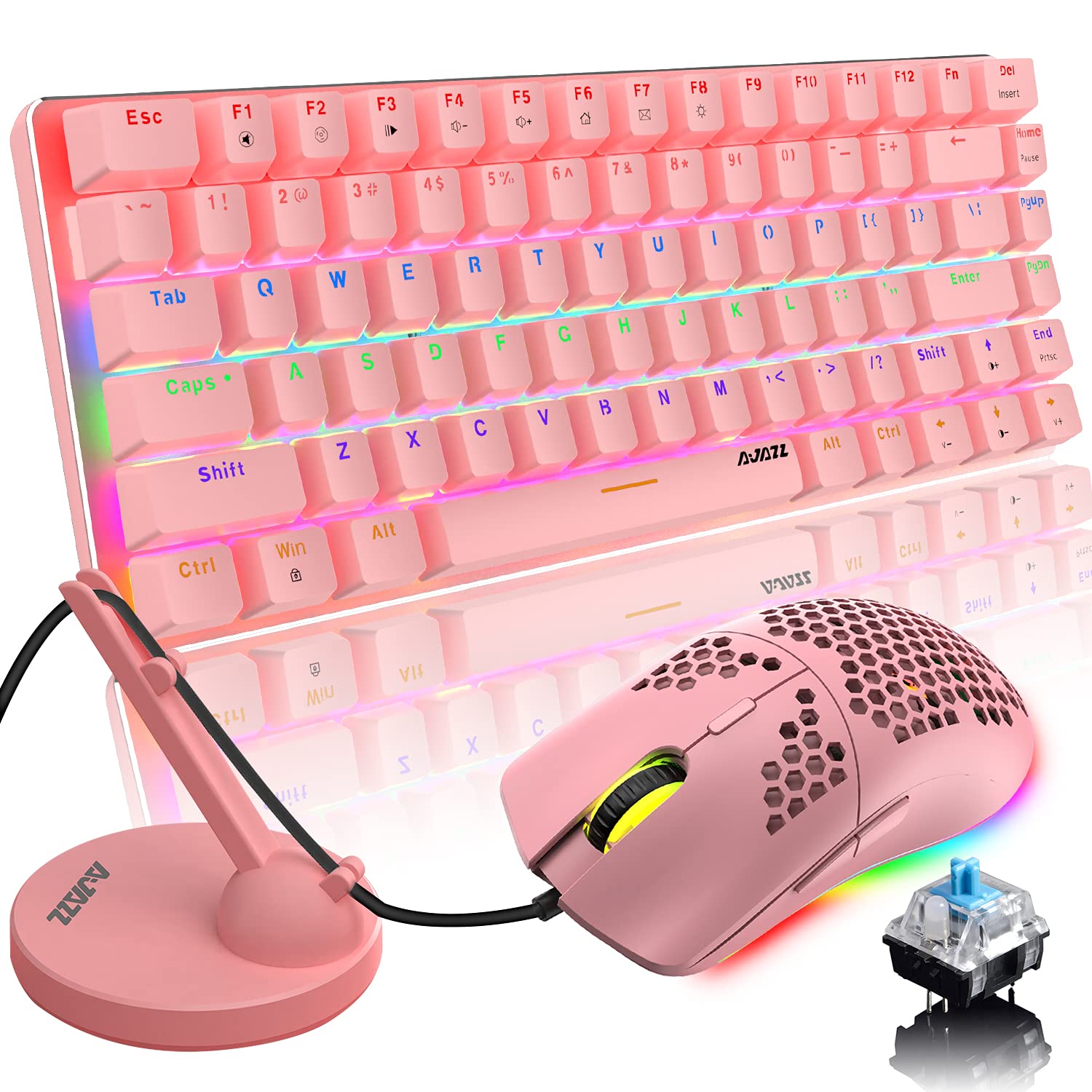 Mua ZIYOU LANG Pink Gaming Keyboard and Mouse Combo,Rainbow LED Backlit ...