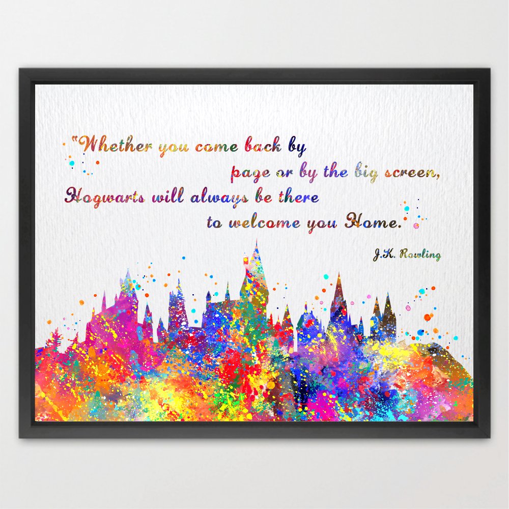 Dignovel Studios 11X14 Hogwarts Castle Quote Harry Potter Watercolor ...
