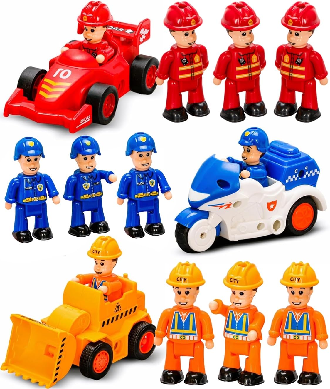 Mua FUNERICA 12-Pcs People Figures and Toy Cars Playset - Fireman ...