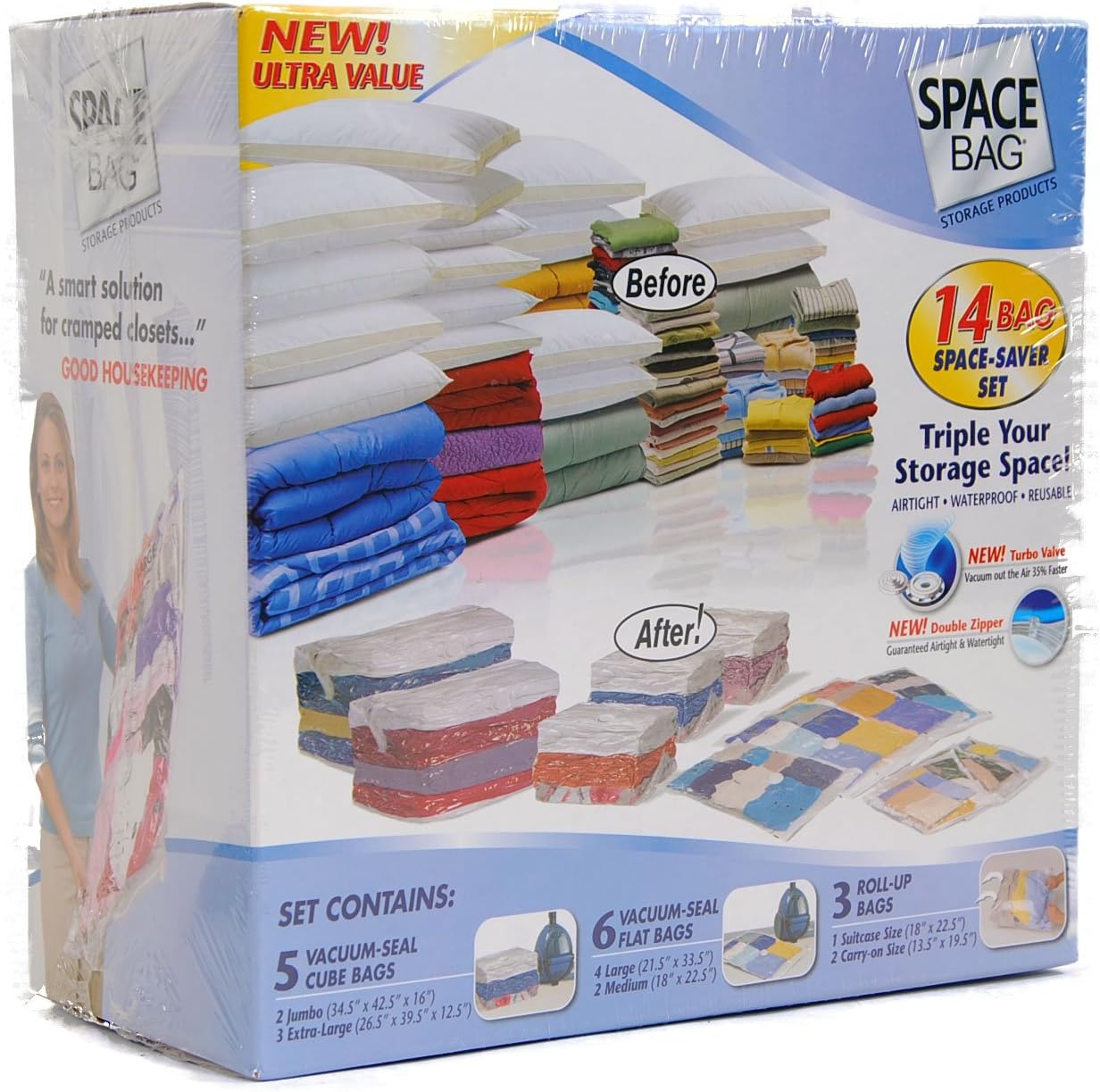 Amazon.com: Space Bag 14 Bag Space Saver Set (Clear): Home & Kitchen