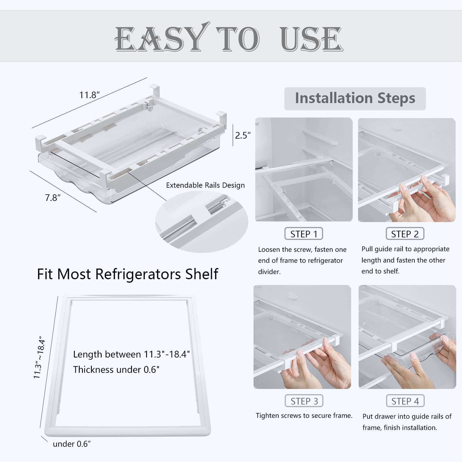 Mua Refrigerator Organizer Bins - Large Capacity Egg Holder Tray for ...