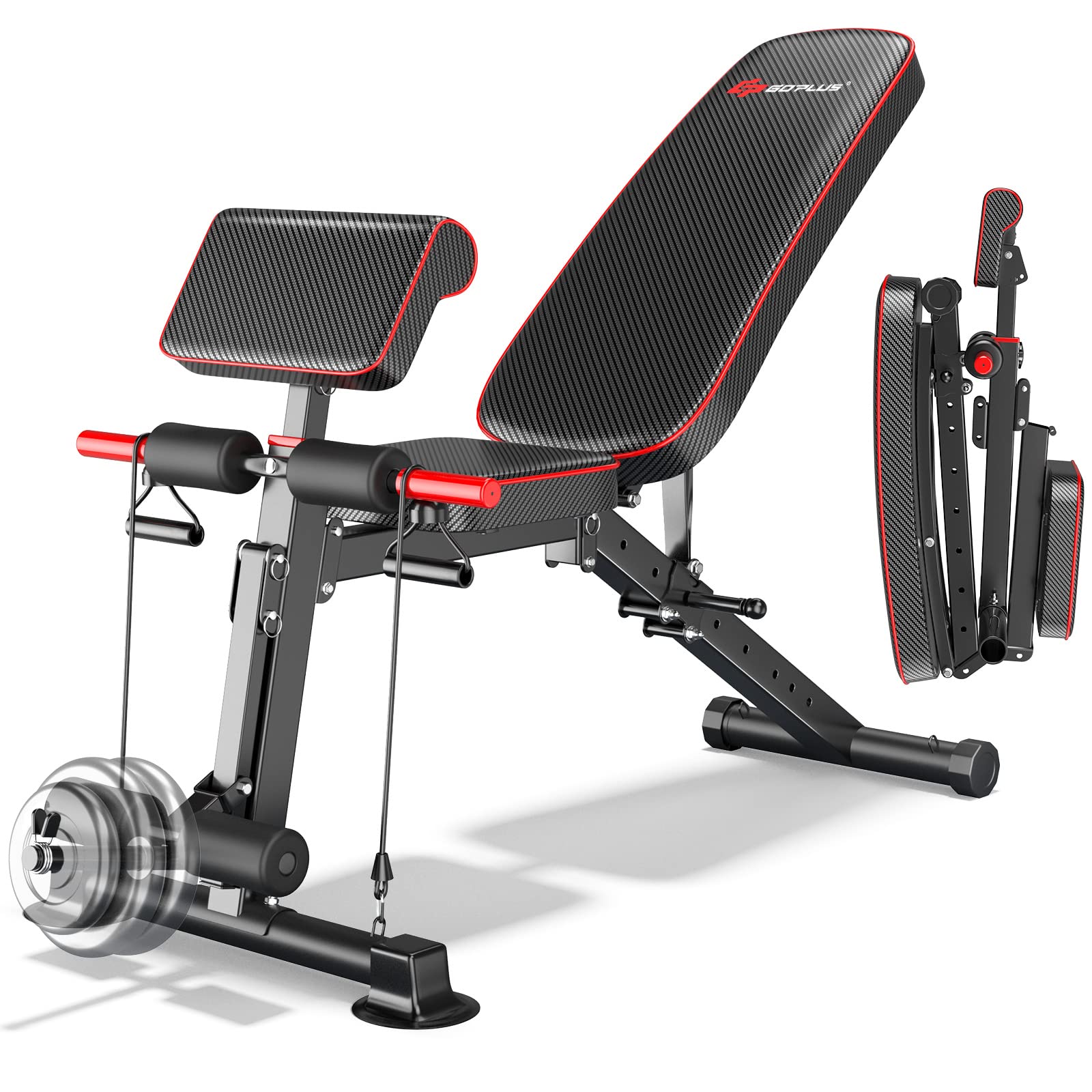 Mua Goplus Adjustable Workout Bench, Folding Weight Bench with Leg ...