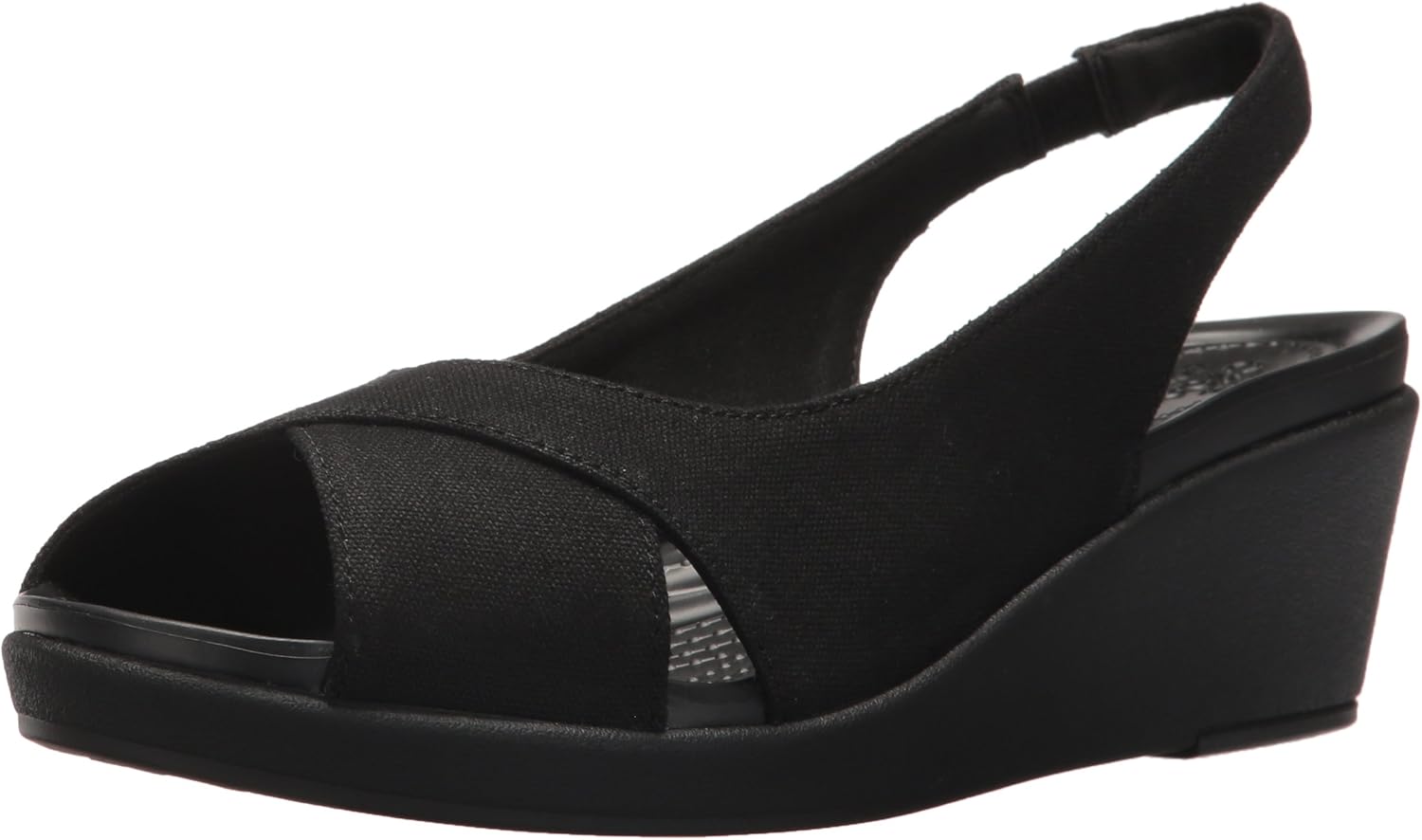 Crocs Women's Leigh Ann Slingback Wedges, 3 UK, Black/Black: Amazon.co ...