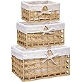 Amazon.com: GIB Wicker Storage Baskets with Liner, Handwoven Paper Rope ...