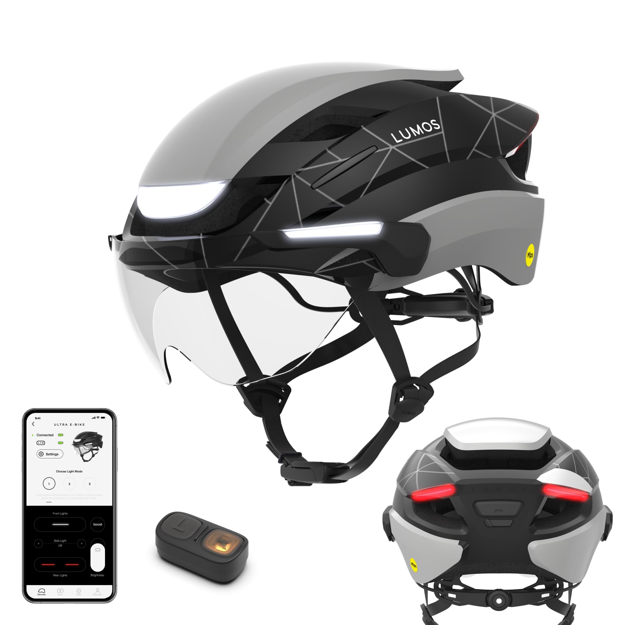 Lumos Ultra E-Bike Smart Helmet | NTA 8776 Certified | Front & Rear LED ...
