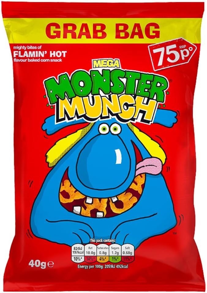(30 Pack) Monster Munch Flamin Hot 75p - 40g: Amazon.co.uk: Grocery