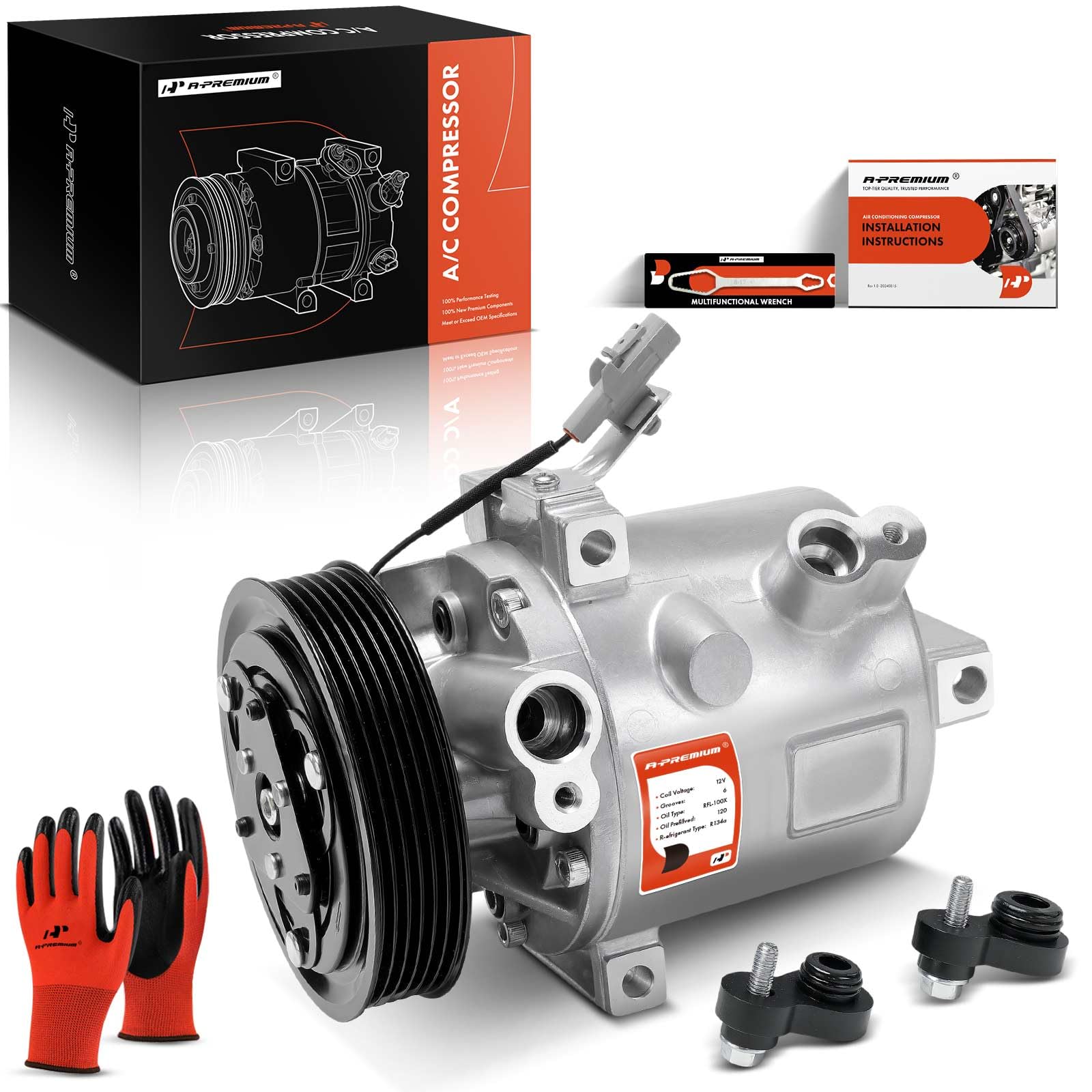 A-Premium Air Conditioner AC Compressor with Clutch Compatible with ...
