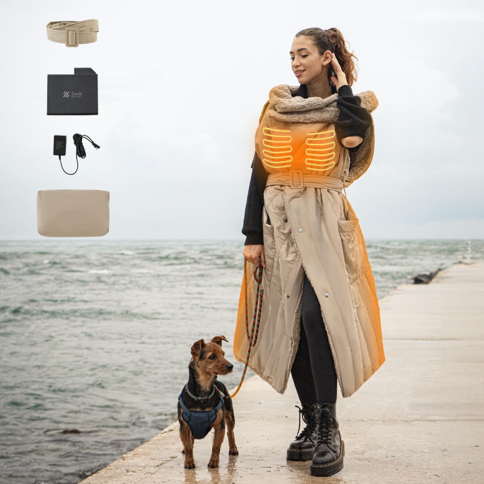 ZonLi Z-Style Battery Operated Heated Blanket, Wearable Portable Heated ...