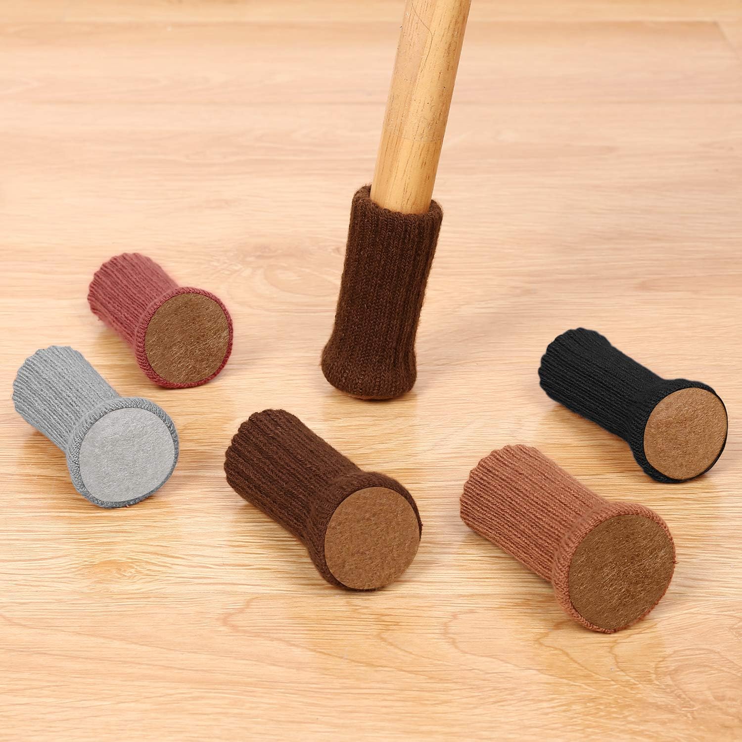 AIRUJIA Chair Leg Socks, 24PCS Knitted Elastic Furniture Socks Chair ...