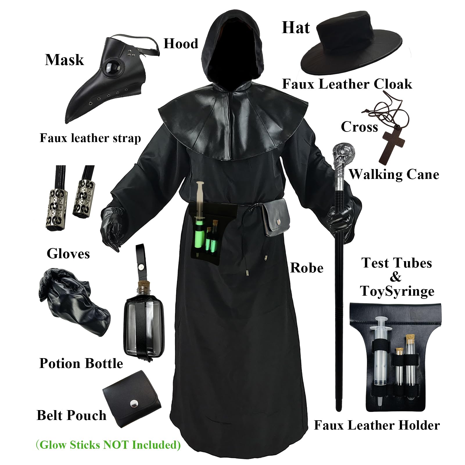 Mua Absolute Vibe Plague Doctor Costume Cloak Robe Halloween Props ...
